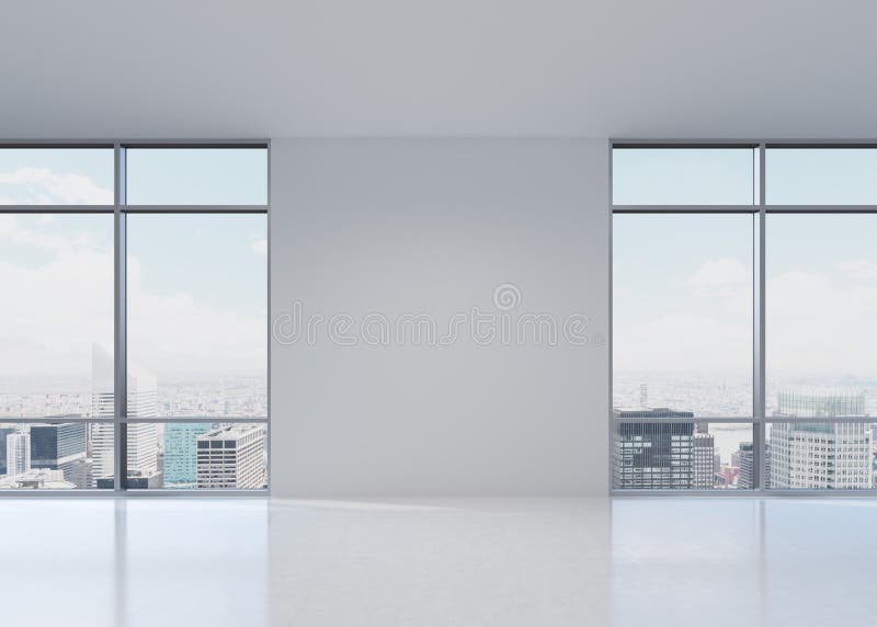 Office with two windows stock image. Image of downtown - 47707387