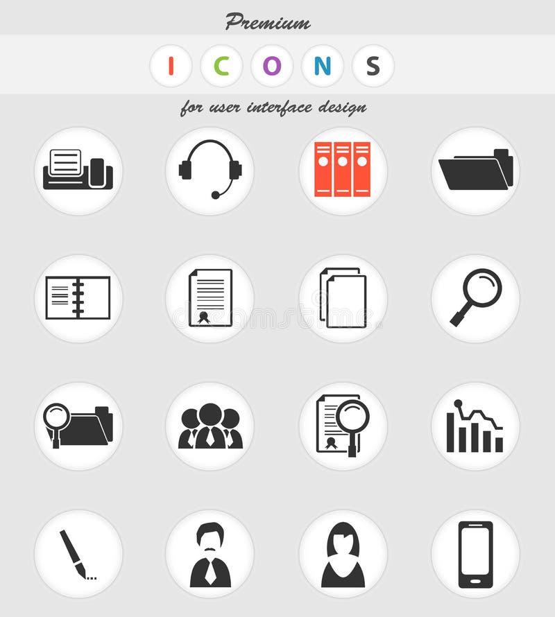 Office icon set stock vector. Illustration of notepad - 123029889