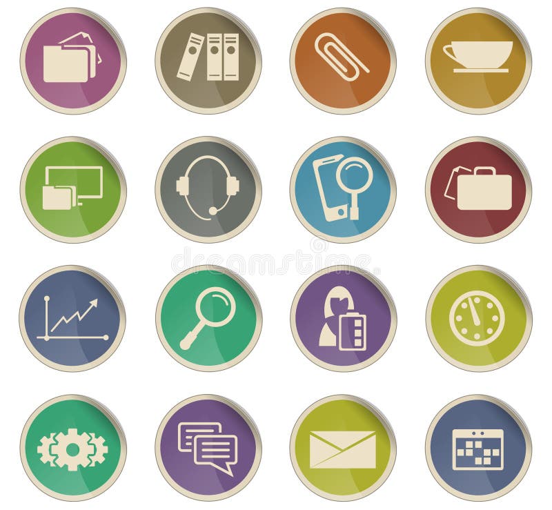 Office icon set stock vector. Illustration of glass - 123508687