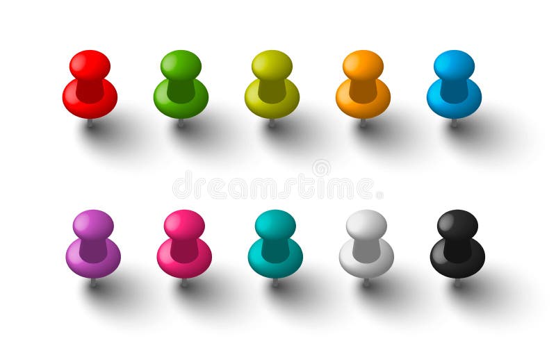 Vector push pin collection stock vector. Illustration of bulletin ... Vector push pin collection stock vector. Illustration of bulletin ...