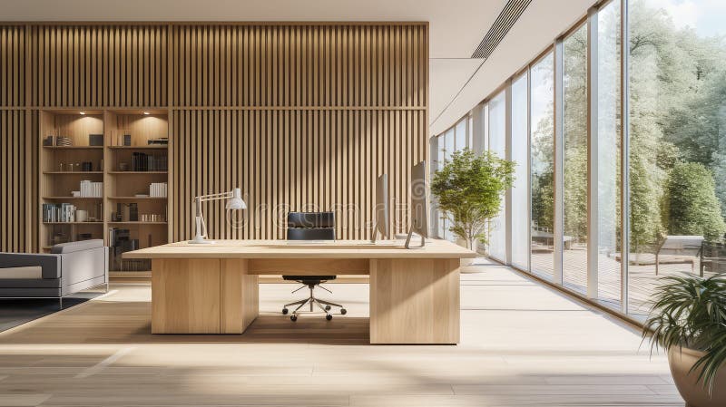 Office vertical wood panel stock illustration. Illustration of height ...