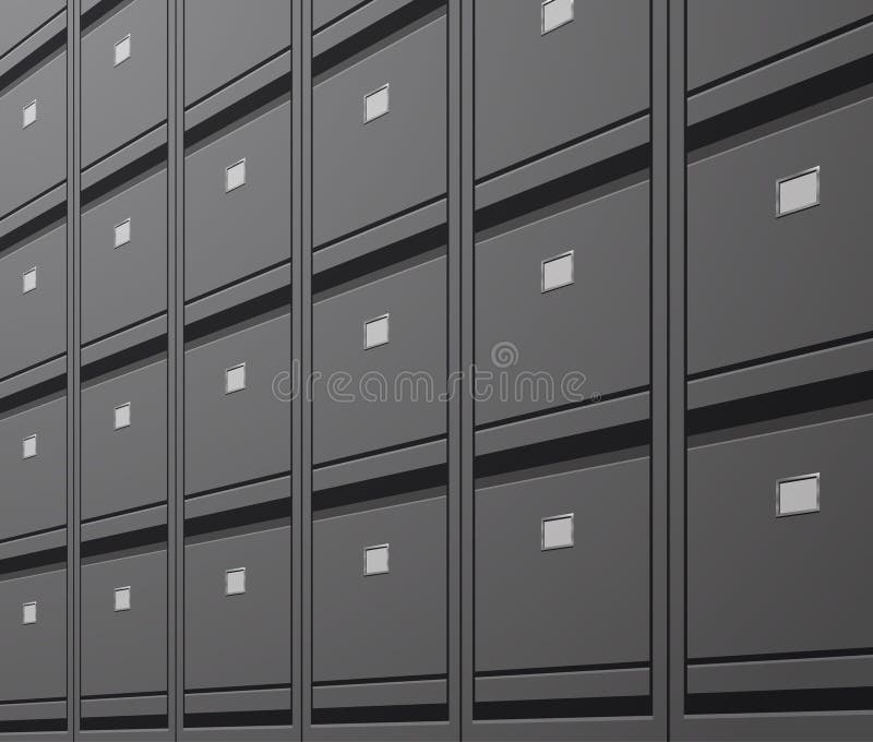 Office Wall of Filing Cabinet Document Data Archive Storage Folders for ...