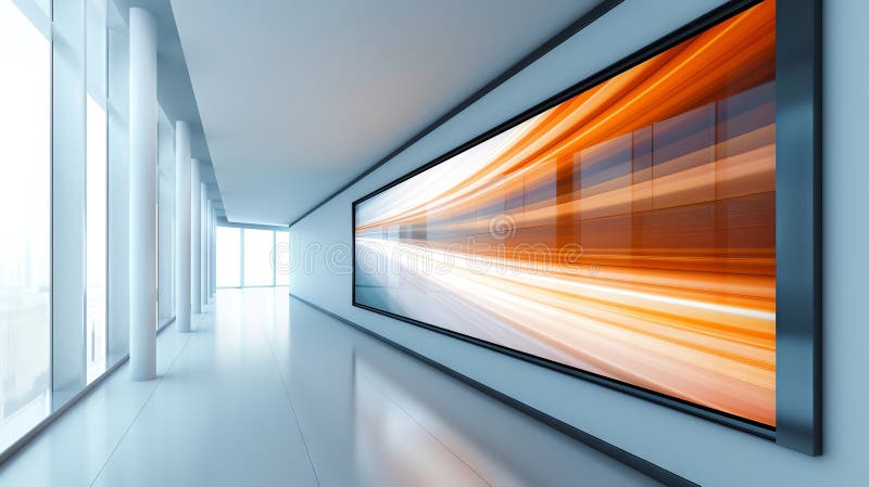 Office Wall with Productivity Poster, Professionals Moving Quickly ...