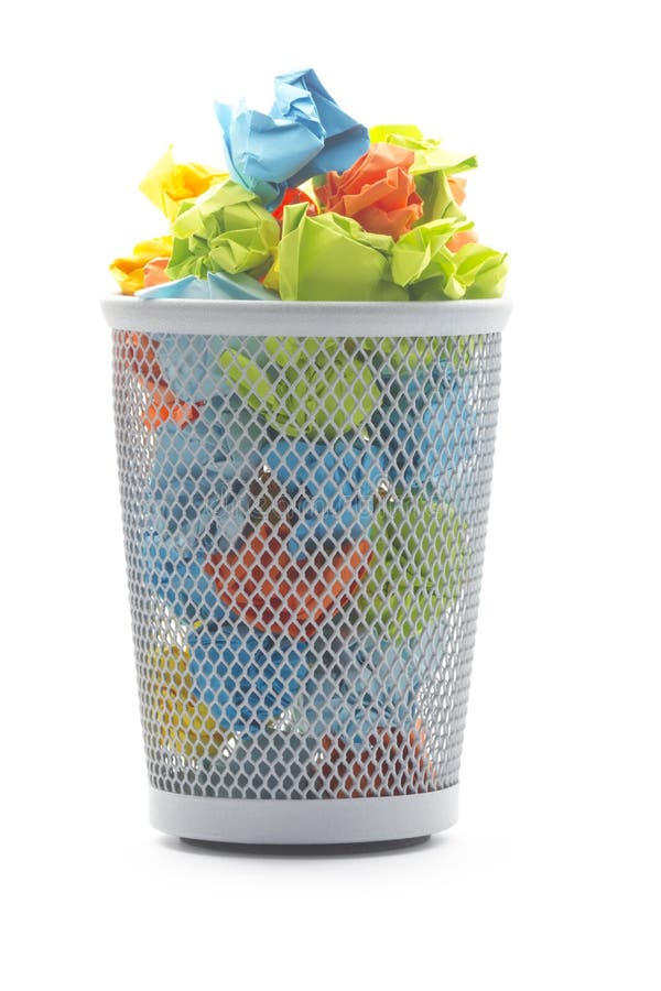 Office wastepaper basket stock photo. Image of full, disposal - 28879368