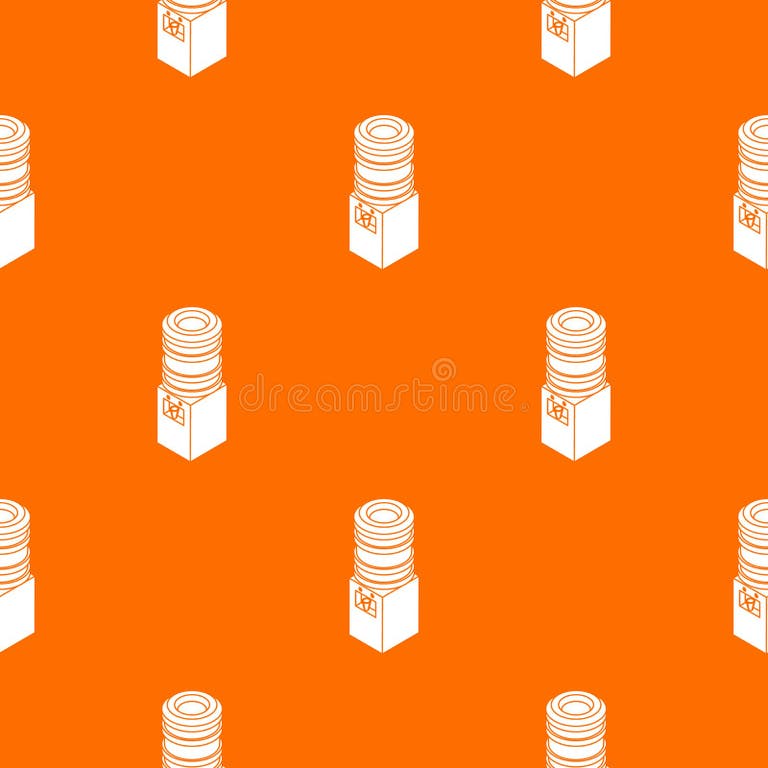 Office Water Cooler Pattern Vector Orange Stock Vector - Illustration ...
