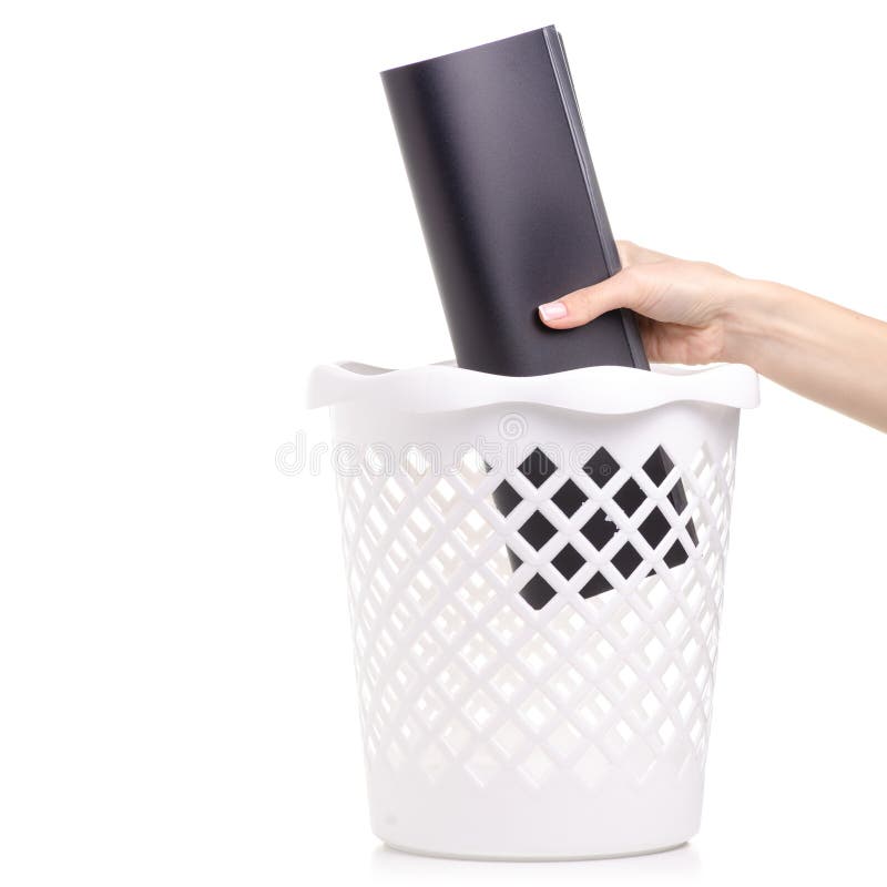 Office White Bucket Folder in Hand Stock Image - Image of ideas, ball ...