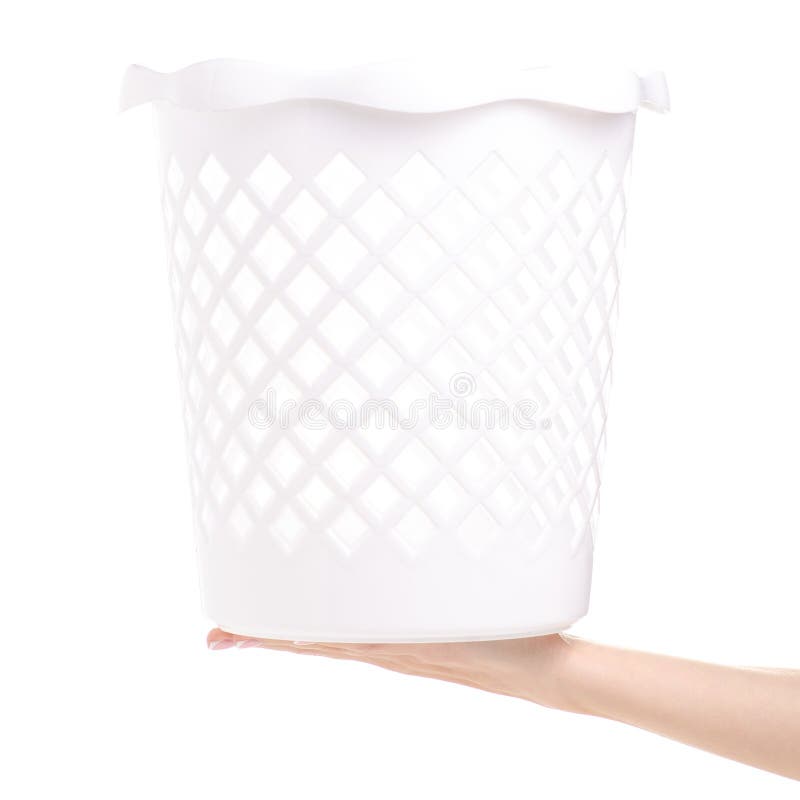 Office White Bucket in Hand Stock Image - Image of concept, ideas ...