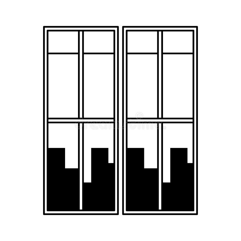 Office window view outside stock vector. Illustration of interior ...