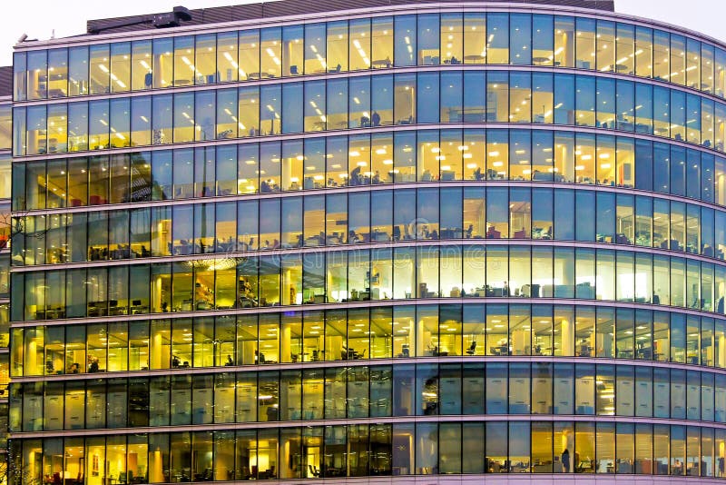 The Windows of Office Building Stock Image - Image of floors, building ...