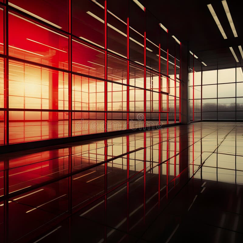 Office Windows with Blurred Lights Create a Dynamic Business Background ...