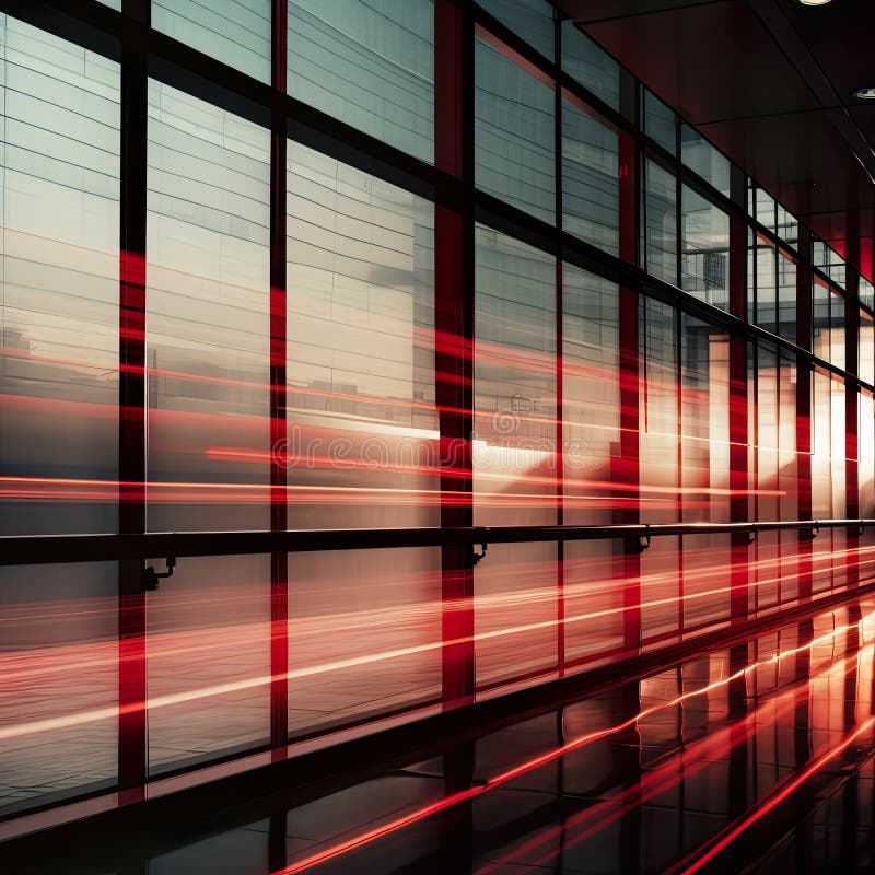 Office Windows with Blurred Lights Create a Dynamic Business Background ...