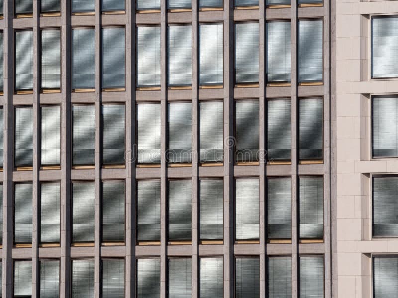 Office Windows with Closed Blinds Stock Photo - Image of architecture ...