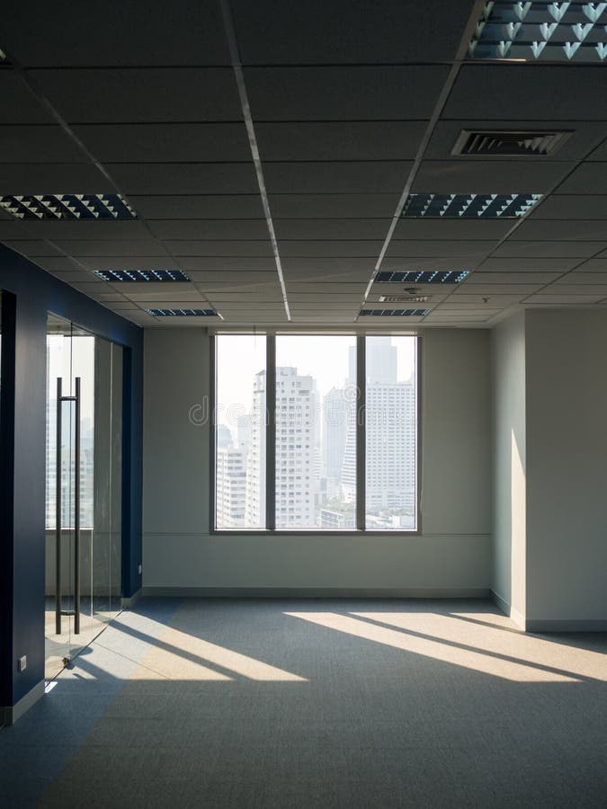 Office Windows, Empty Work Space Stock Image - Image of interior ...