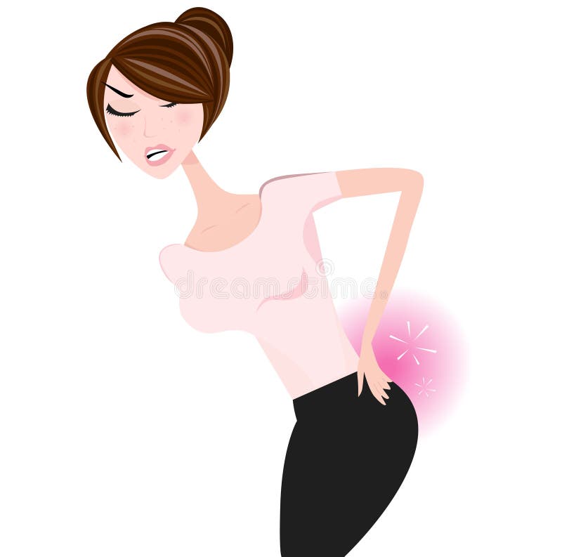 Back Pain Cartoon Woman Clipart