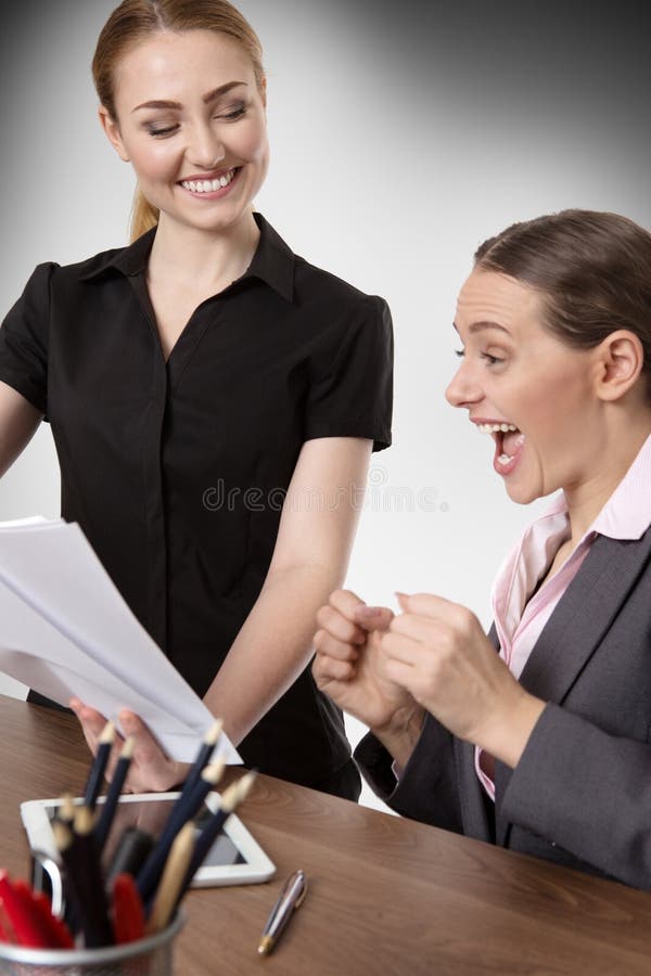 Office Women Looking at Documents Stock Photo - Image of businesswoman ...