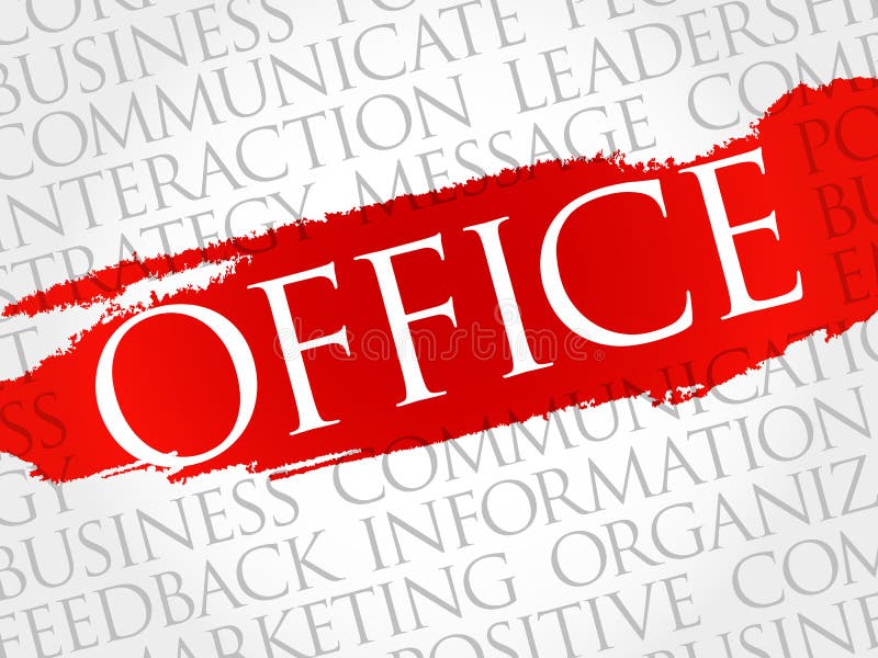 OFFICE word cloud stock illustration. Illustration of collection ...