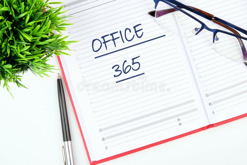 OFFICE 365 Words Written in the Business Notebook Stock Image - Image ...