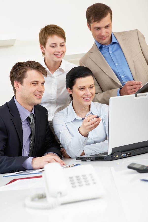 Telephone Workers at Office Stock Image - Image of consultant, glasses ...