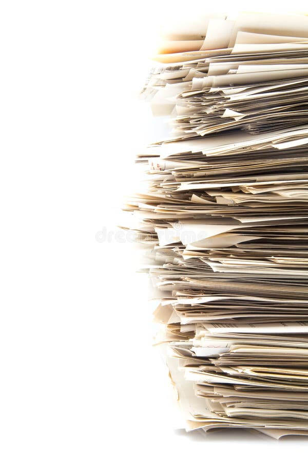 Stack of Folders and Documents on Office Table Stock Photo - Image of ...