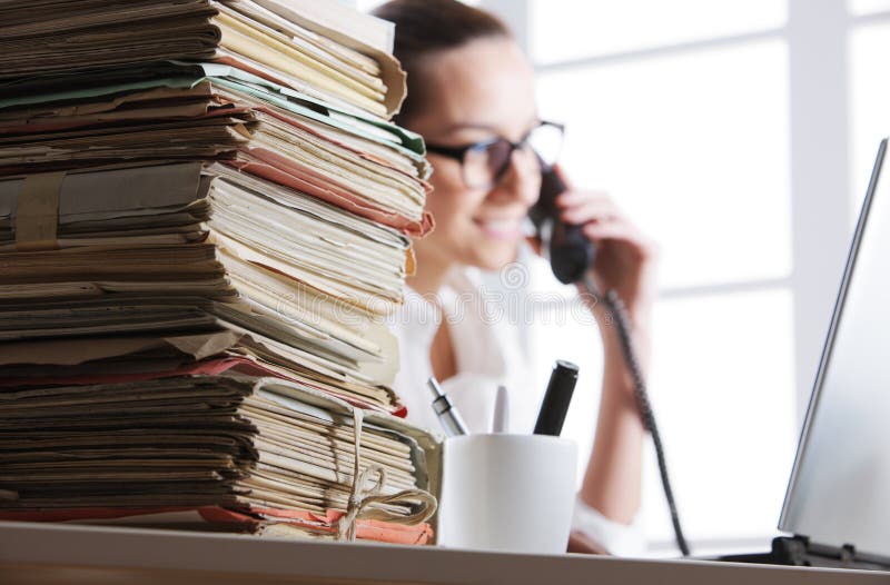 Office work stock photo. Image of papers, woman, computer - 29442732