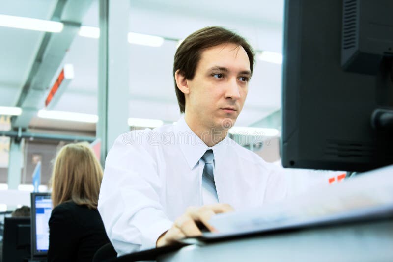 Office work stock photo. Image of concentration, white - 3654438