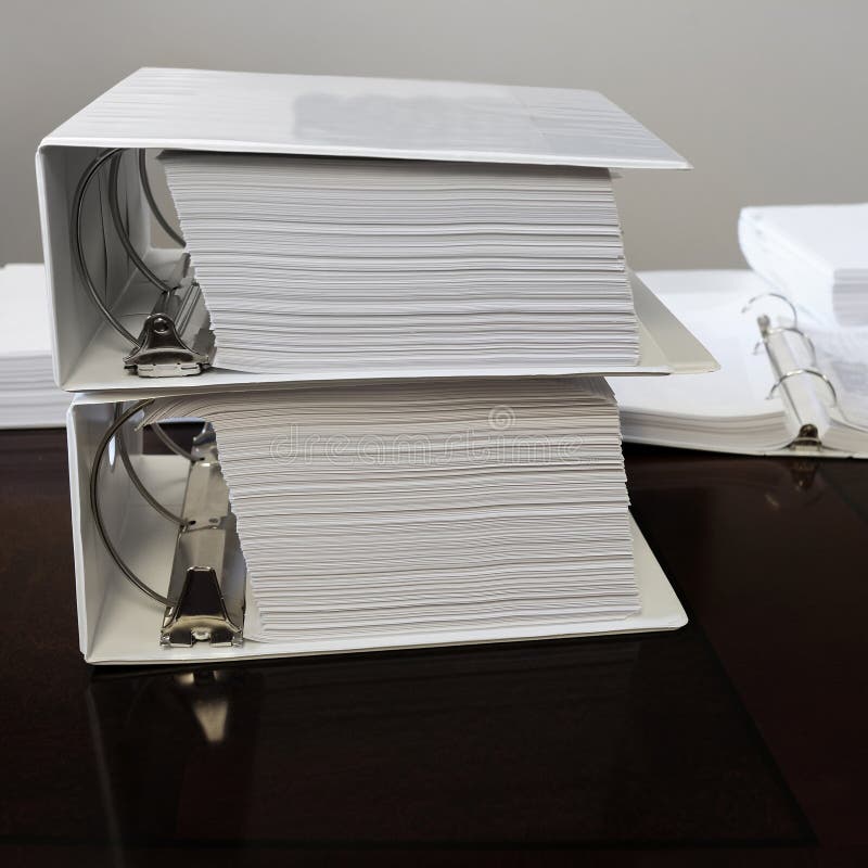Office Work with Binders on Desk Paperwork Organization Organized Stock ...