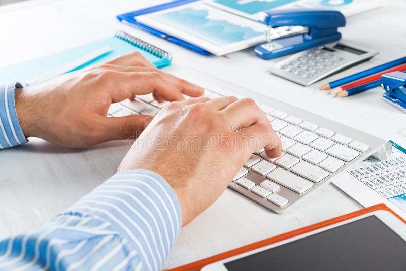 Office Work at the Computer Stock Photo - Image of keyboard, internet ...