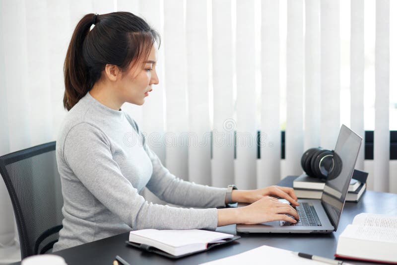 Office Work Concept a Female Secretary Working on Her Duty about ...