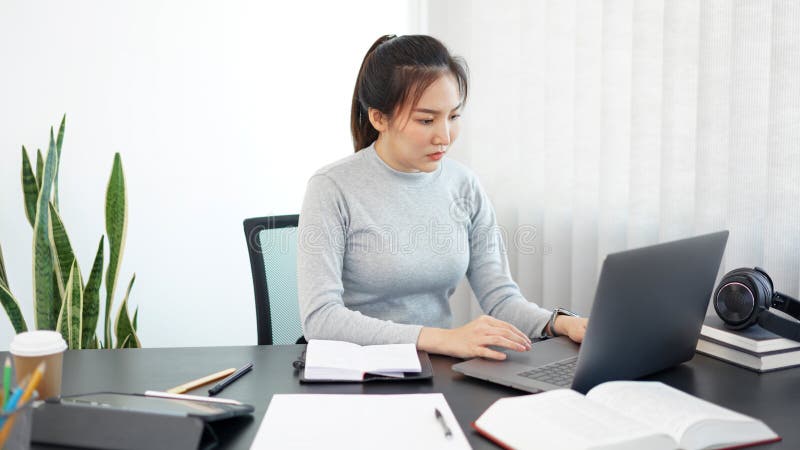 Office Work Concept a Female Secretary Working on Her Duty about ...