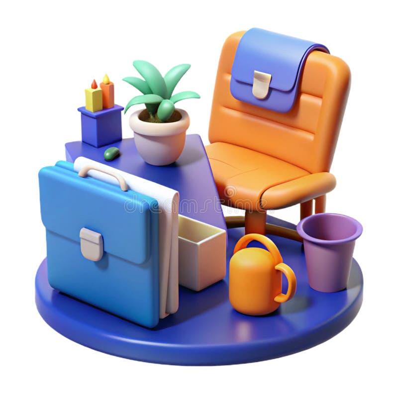 Office Work 3D Icon stock illustration. Illustration of business ...