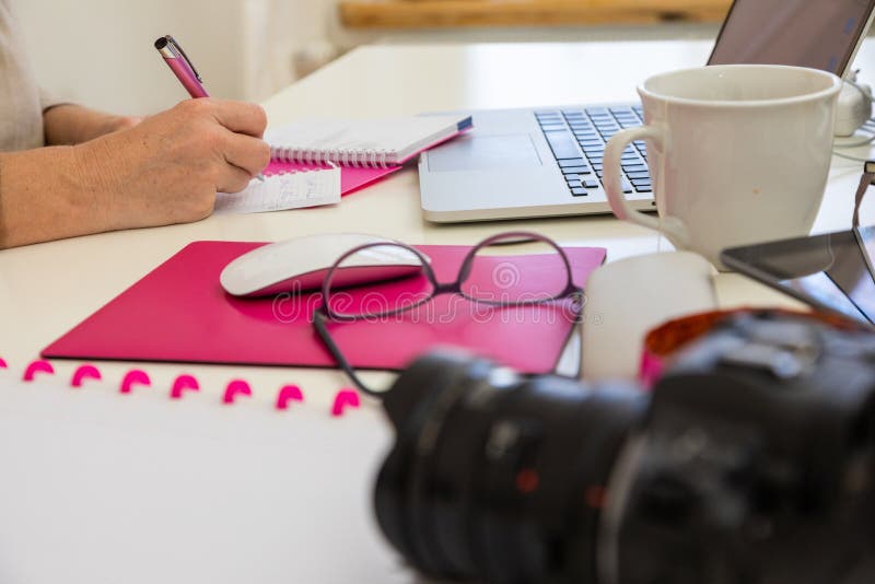 Office Work with Office Equipment Stock Photo - Image of hands ...