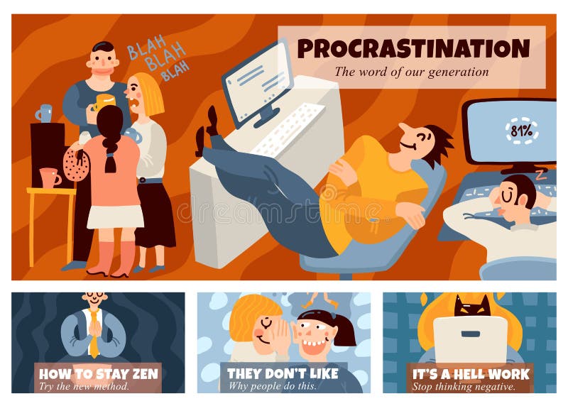 Procrastination Symbols Stock Illustrations – 88 Procrastination ...