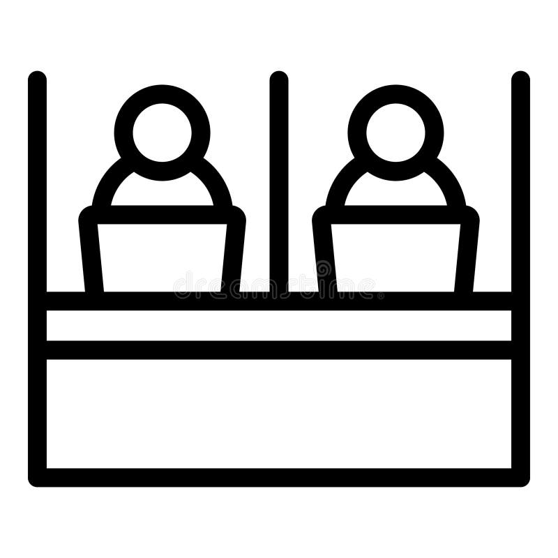 Office Work Icon with Two People at Desks Stock Vector - Illustration ...