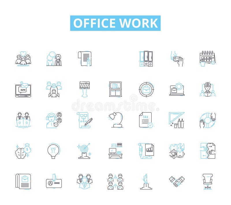 Office Work Linear Icons Set. Collaboration, Productivity, Organization ...