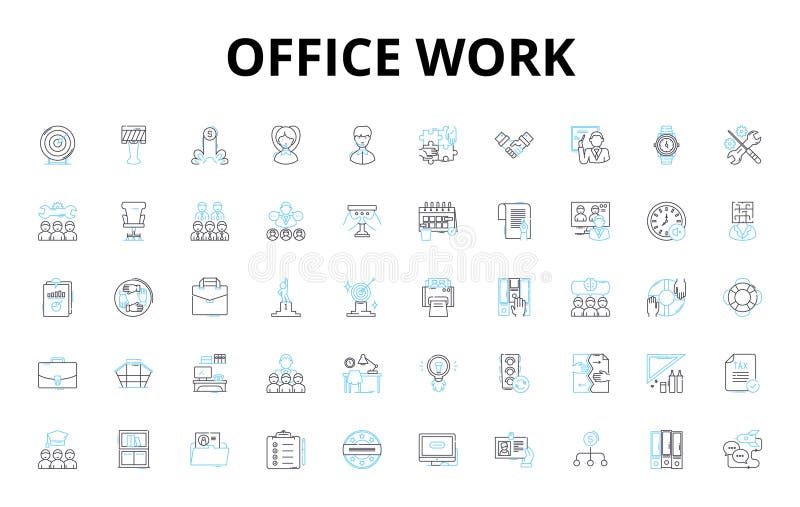 Office Work Linear Icons Set. Collaboration, Productivity, Organization ...