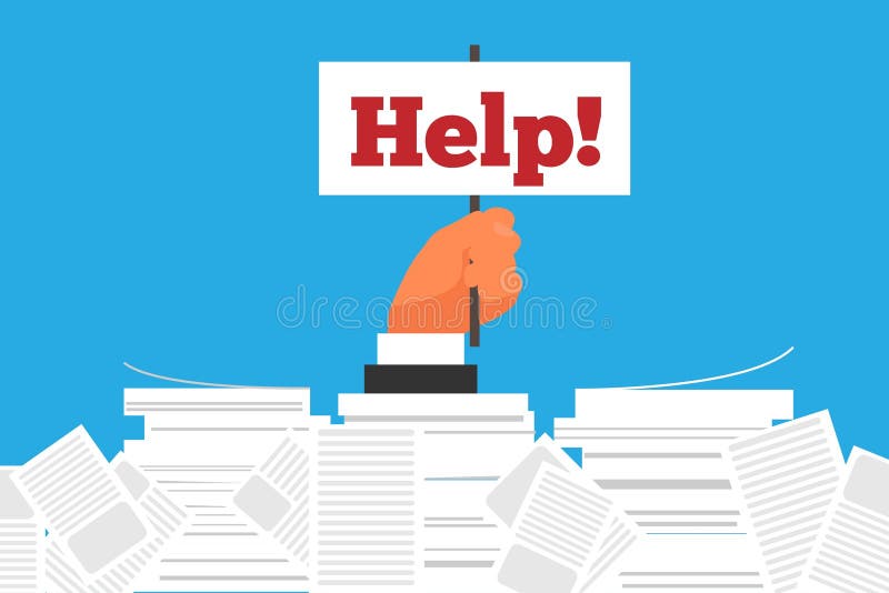 Business Man Overloaded with Paperwork Asking for Help Stock Vector ...