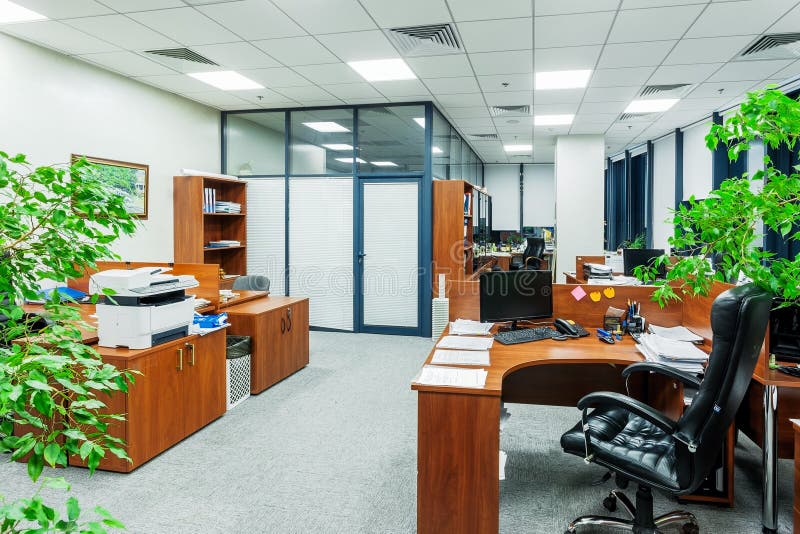 Office work place editorial photo. Image of indoors, blue - 67765491