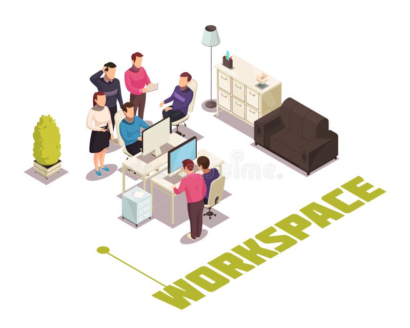 Work Space Isometric Stock Illustrations – 5,091 Work Space Isometric ...