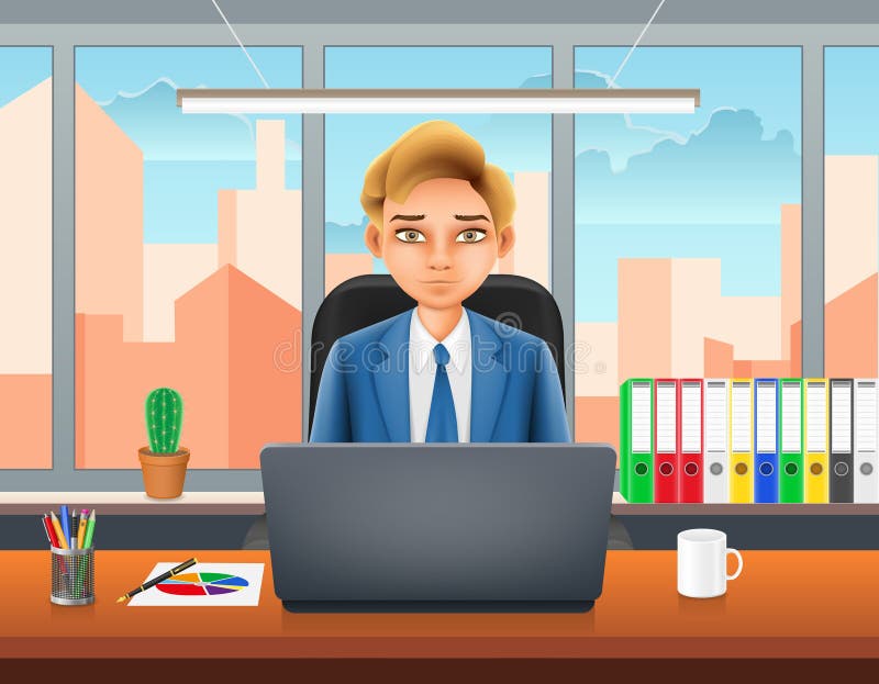 Office Work Space for Staff of a Company or Organization Vector ...