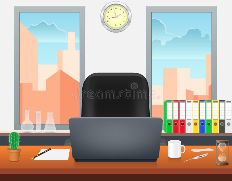 Office Work Space for Staff of a Company or Organization Vector ...