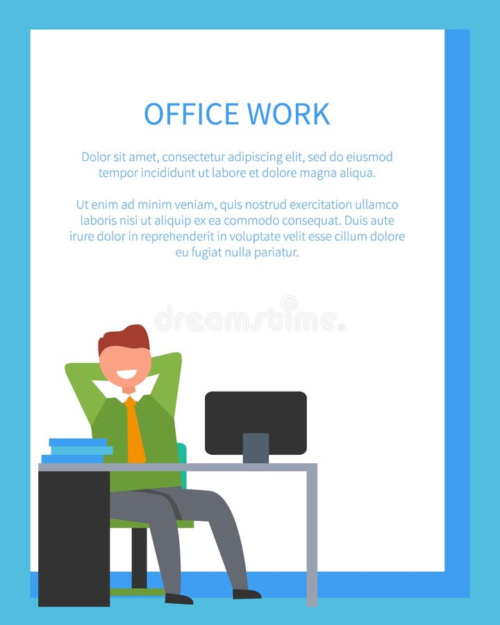 Office Work with Text Vector Illustration on White Stock Vector ...
