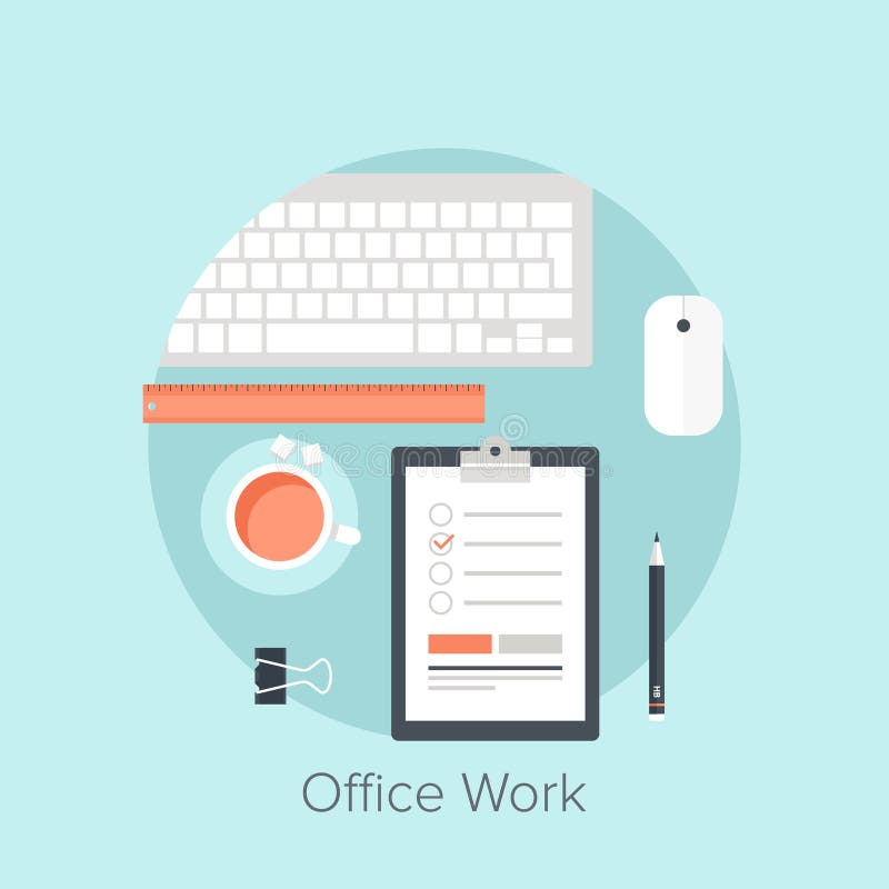 Office Work Vector Illustration Concept Stock Vector - Illustration of ...
