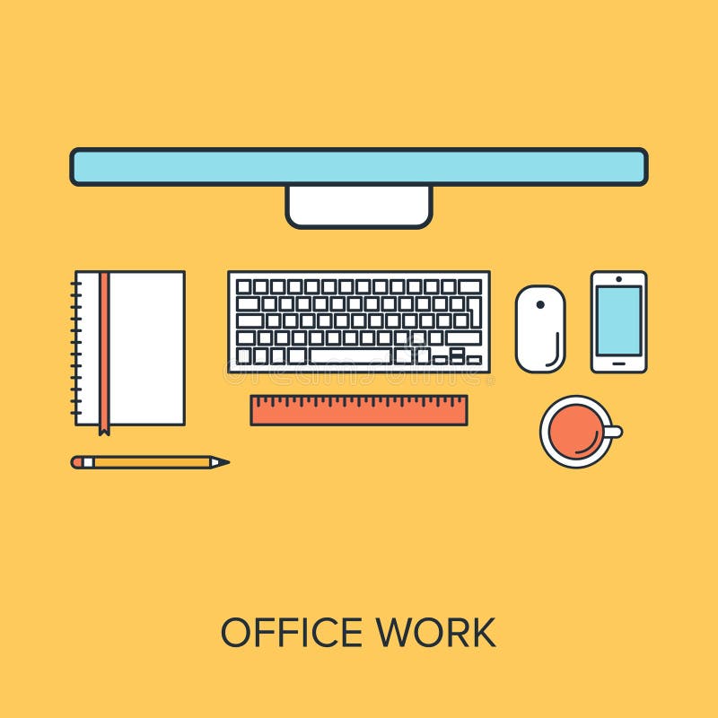 Office Work Vector Illustration Concept Stock Vector - Illustration of ...