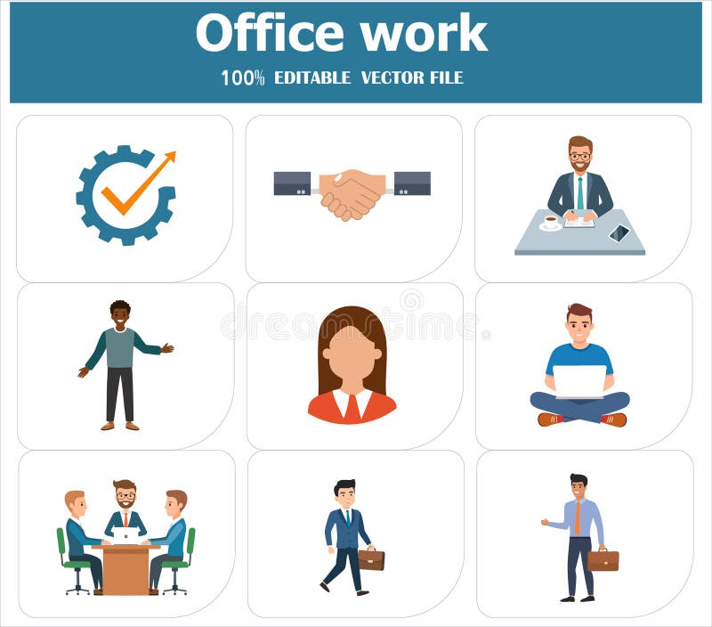 Office Work Vector Pack for Professional Design Stock Vector ...