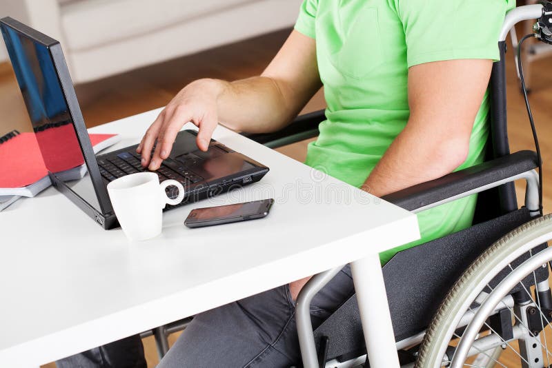 Office work on wheelchair stock image. Image of green - 38302435