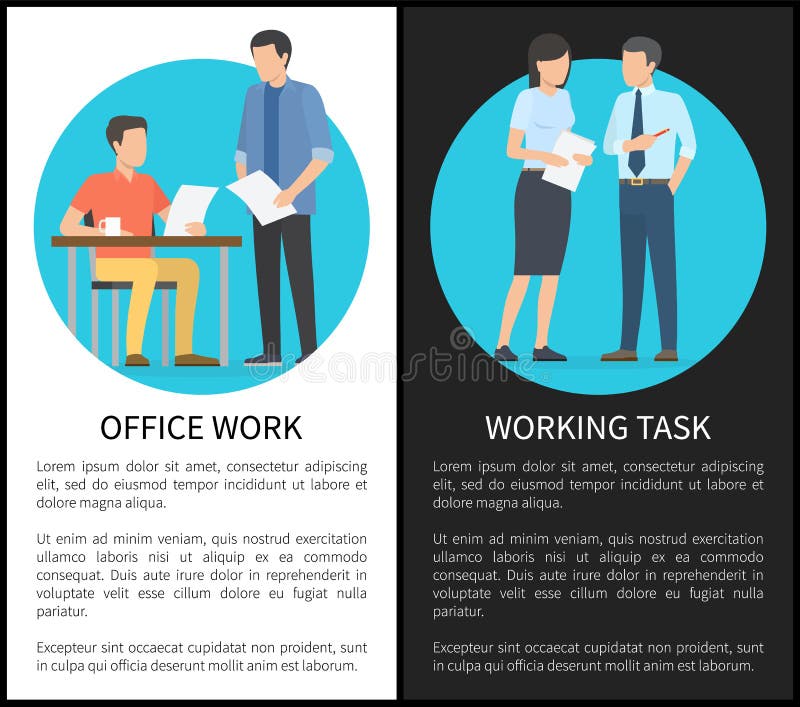 Office Work and Working Task Vector Illustration Stock Vector ...