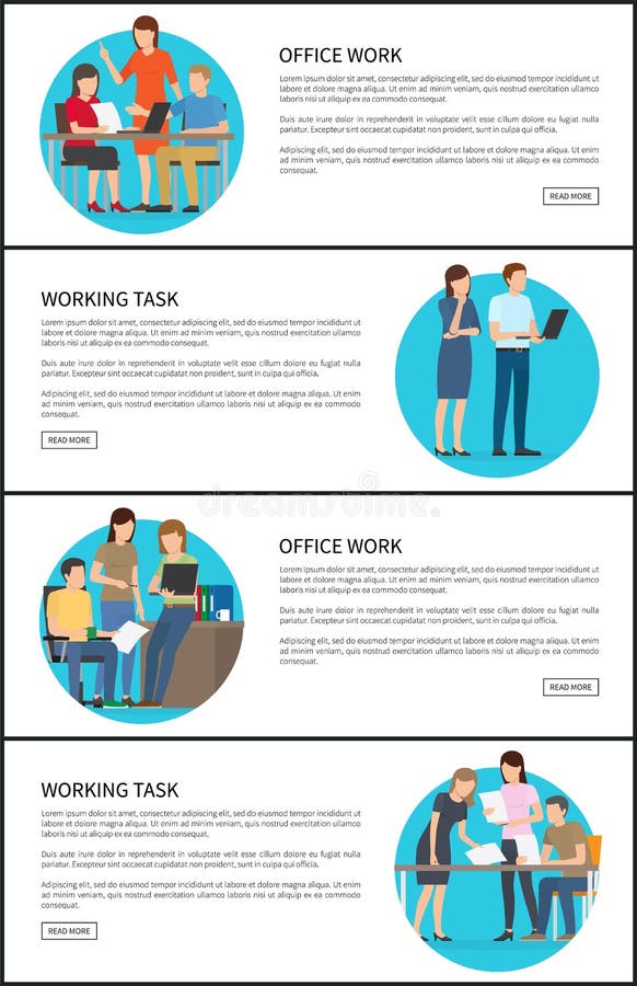 Office Work and Working Task Vector Illustration Stock Vector ...