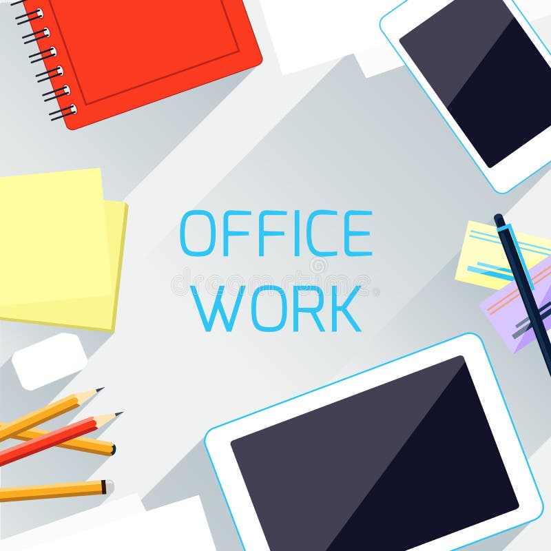 Office Work and Workplace Organization Concept Stock Vector ...