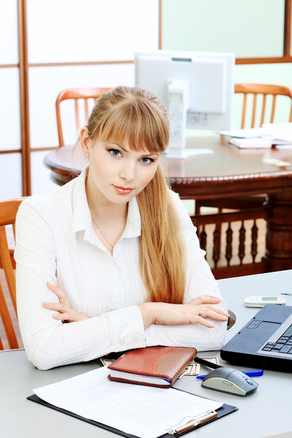 Office worker stock photo. Image of education, blonde - 13415958