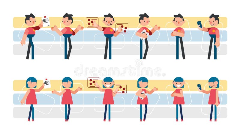 Office Worker Act in a Variety of Ways Many Scenes, Standing To Work ...